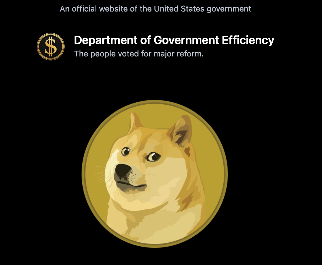 Dogecoin jumps 10% as new DOGE government website adopts Dogecoin logo