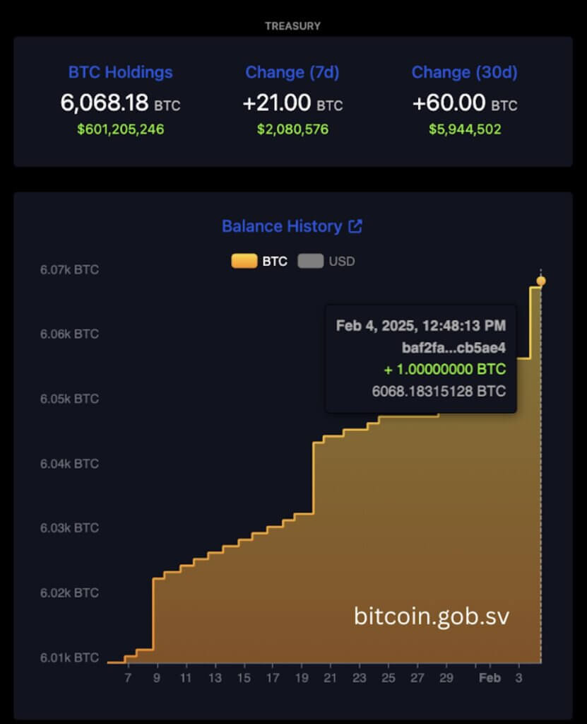 El Salvador bought 21 BTC last week despite new IMF deal